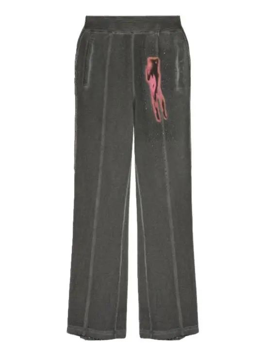 DIESEL® Crystal-embellished Graphic Trousers - Black