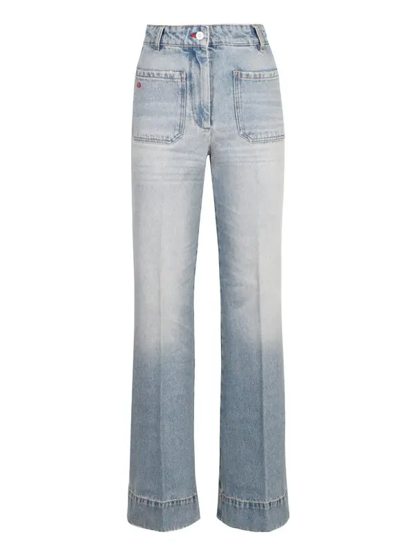 Victoria Beckham High-rise Flared Jeans - Gray