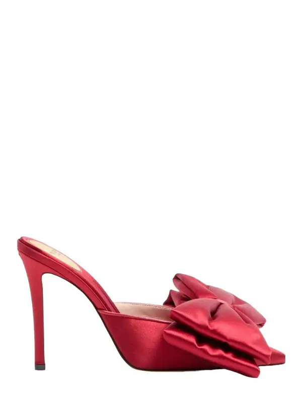 Valentino Garavani Yolande Satin Bow Detailed Mules - Red