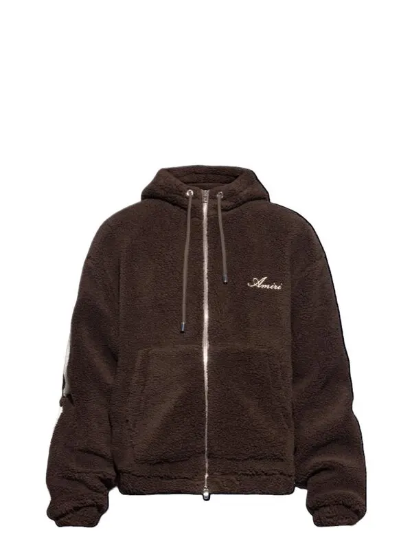 Amiri Zip-up Bone Detail Hoodie - Black