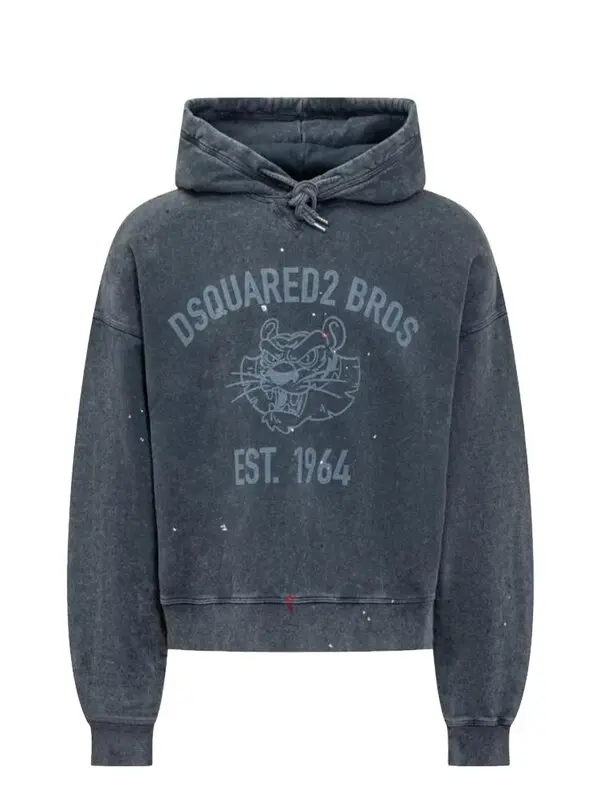 Dsquared2 Distressed Drawstring Hoodie - Black