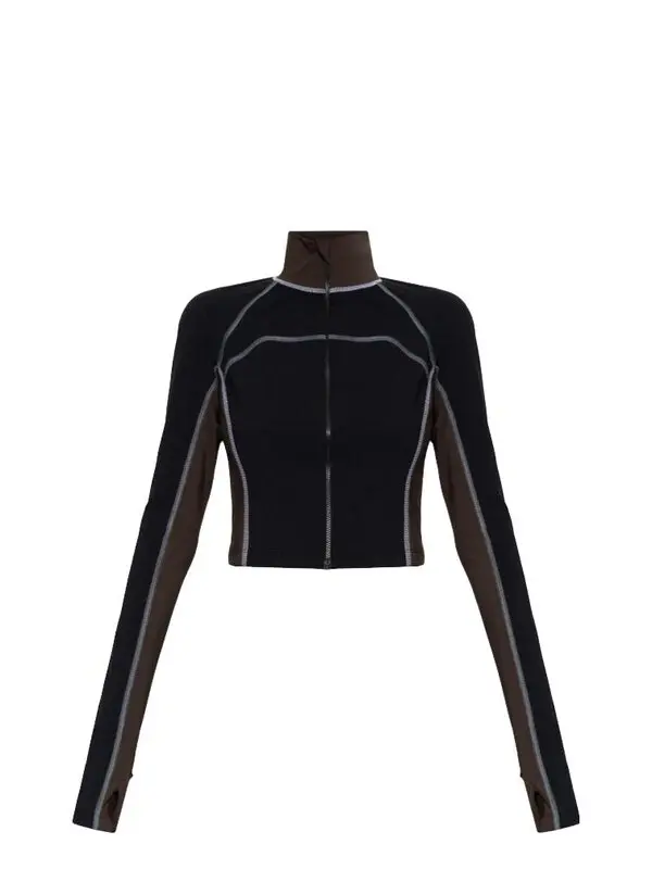Fendi Cropped Training Top With Logo Print - Black