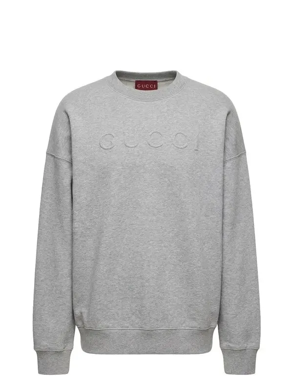 Gucci Embossed Logo Crewneck Sweatshirt - Gray