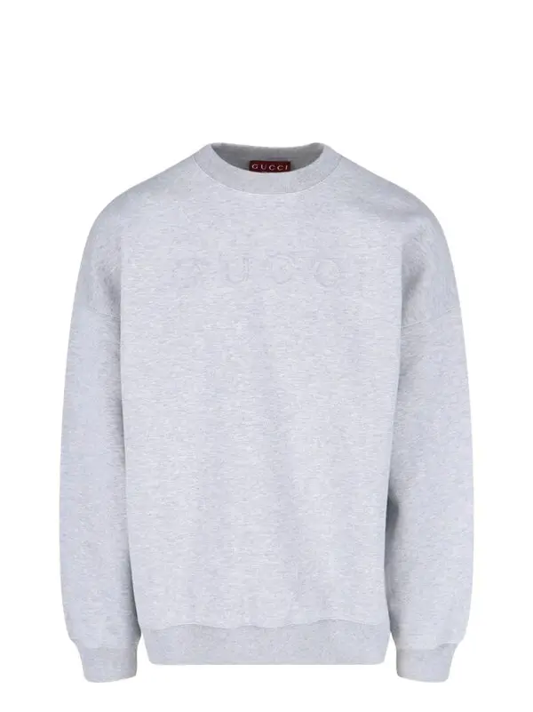 Gucci Embossed Logo Crewneck Sweatshirt - Gray
