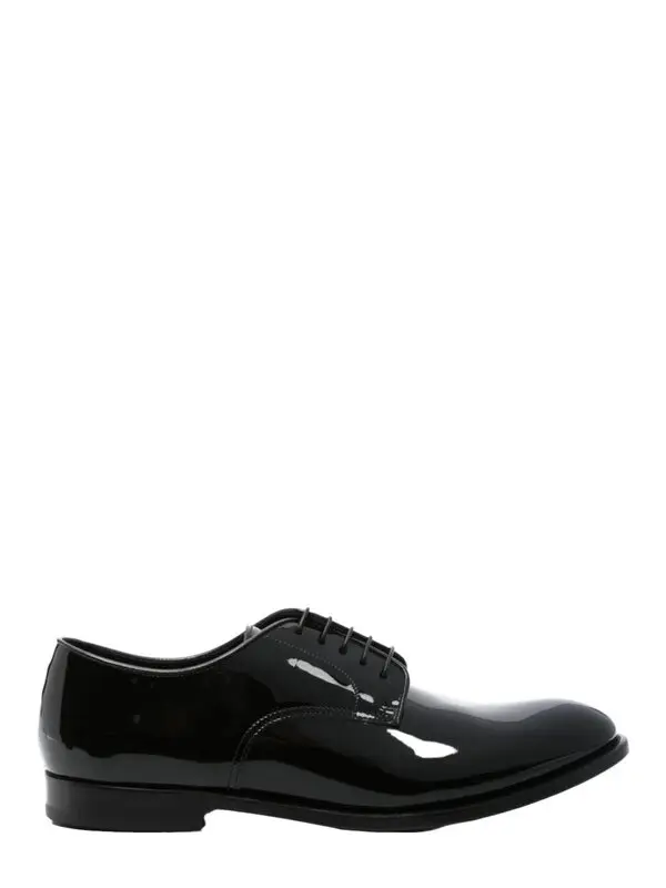 DOUCAL'S Patent Leather Derby Shoes - Black