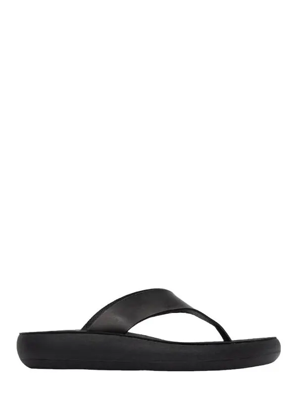 ANCIENT GREEK SANDALS Logo Slip-on Thong Sandals - Black