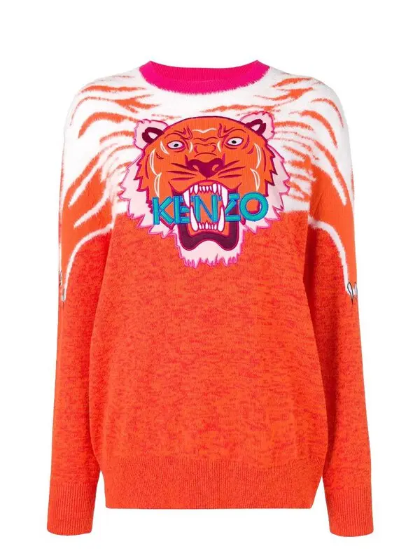 Kenzo Tiger Head Logo Pullover - Red