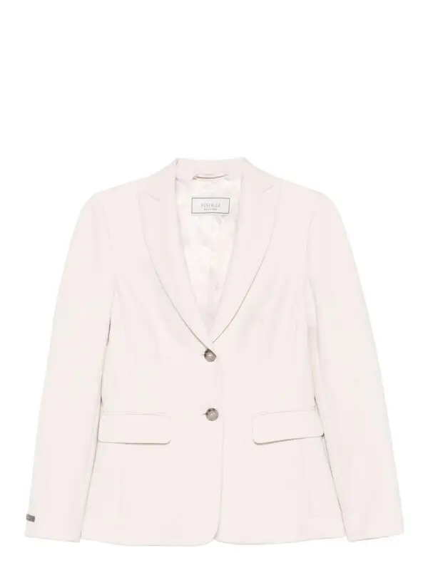 Peserico Single-breasted Suit Jacket - White