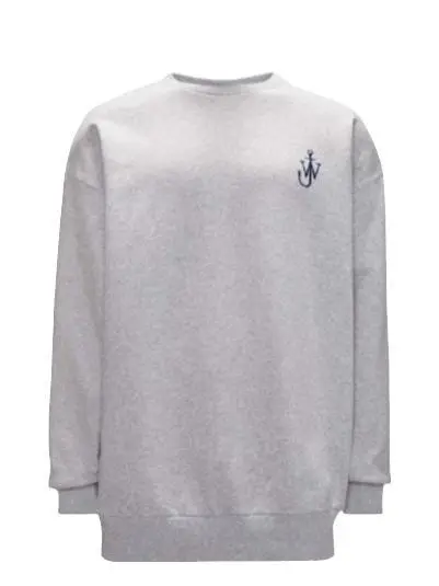 J.W.ANDERSON Jw Anderson Anchor Embroidered Back Printed Sweatshirt - Gray