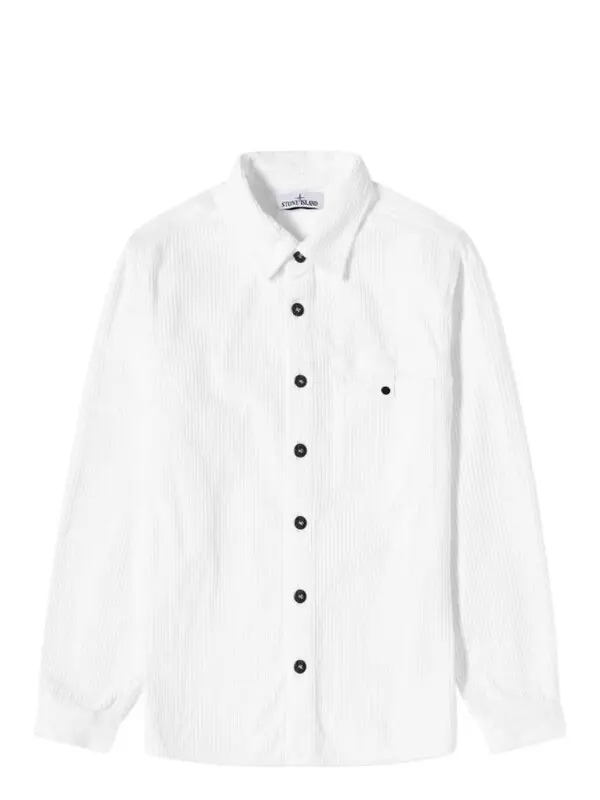 Stone Island Corduroy Buttoned Overshirt - White