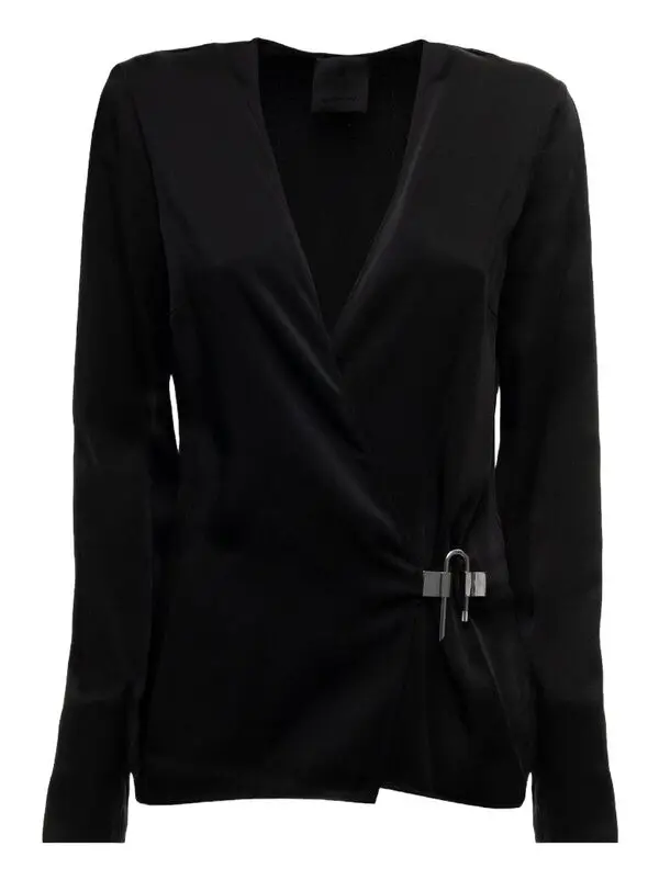 Givenchy Long-sleeve Wrap Top - Black