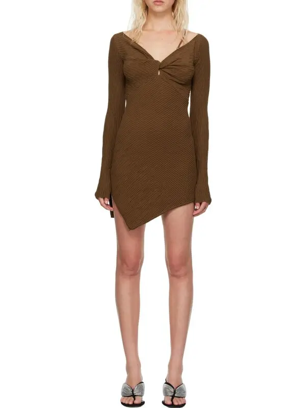 Attico The Desai Mini Dress - Brown