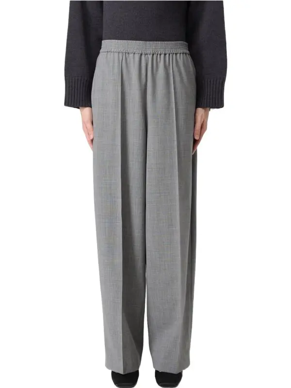 Fabiana Filippi High Waisted Pleated Casual Pants - Gray