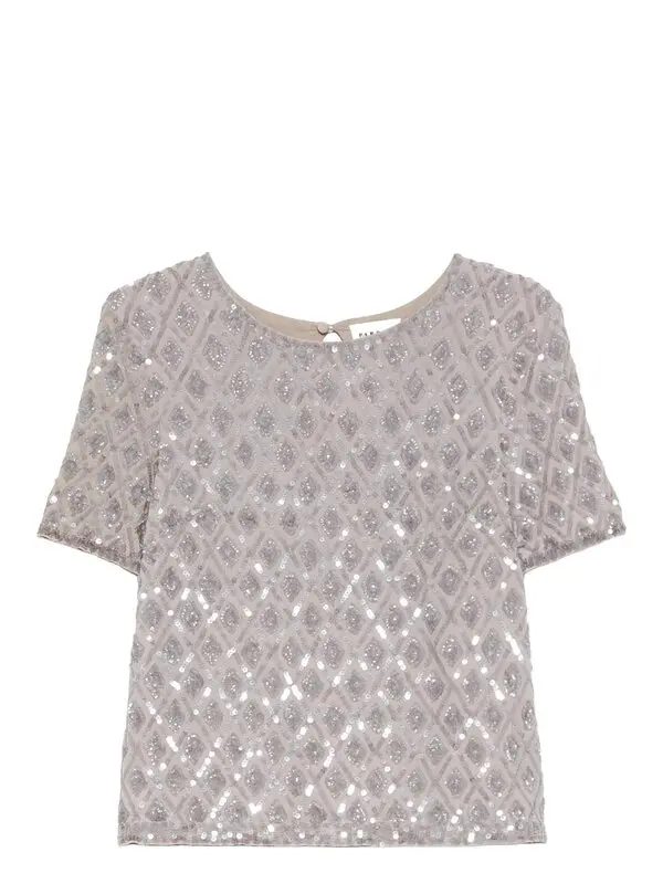 P.a.r.o.s.h Sequined Crewneck T-shirt - Taupe