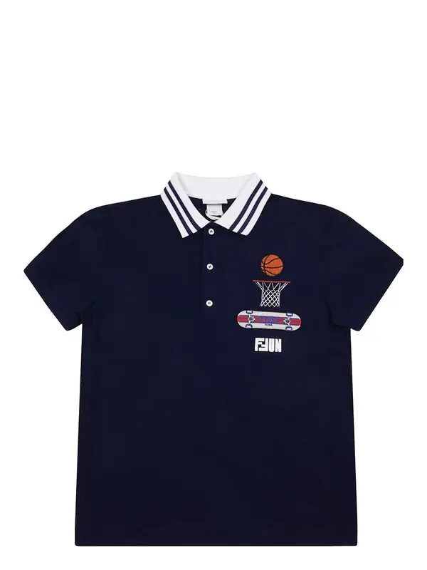 Fendi Short-sleeved Polo Shirt - Black