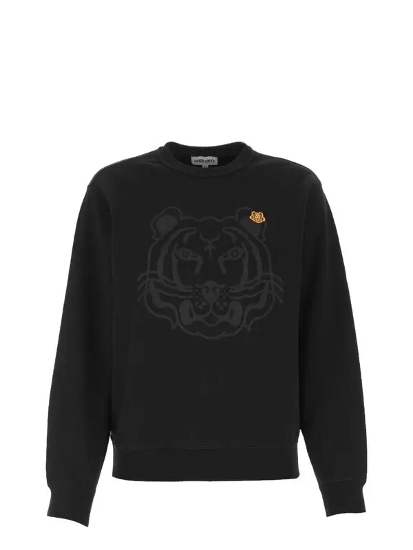 Kenzo Tiger Print Cotton Sweatshirt - Black