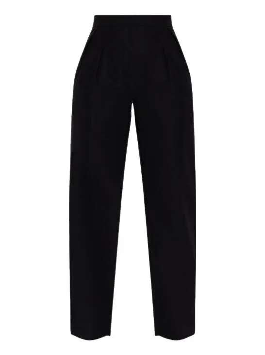 Max Mara Cotton Carrot-fit Trousers - Black