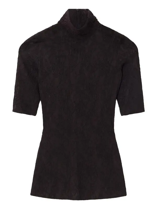 Stella McCartney Turtleneck Lace Top - Black