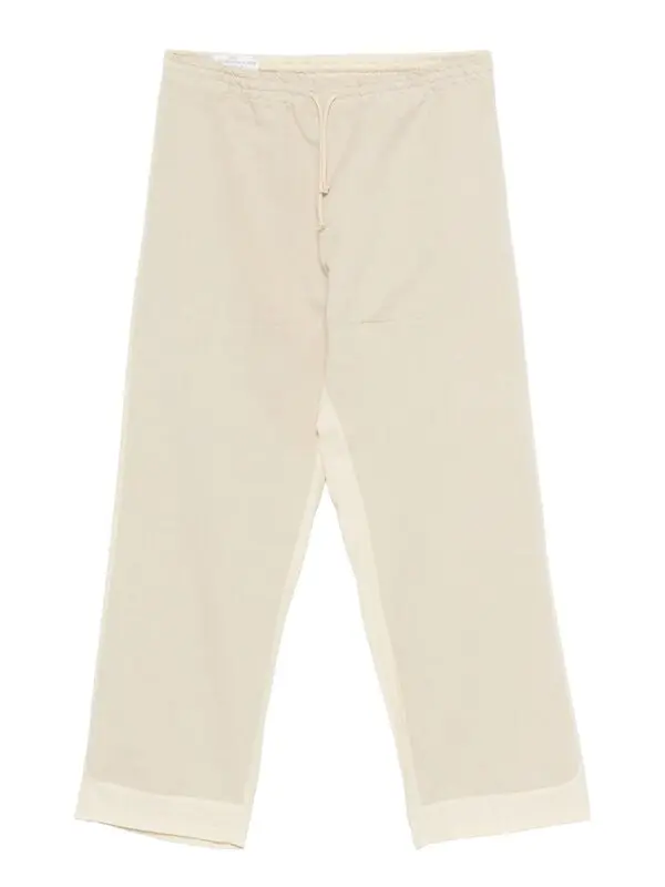 RANRA Drawstring Jacquard Back Casual Pants - Nude