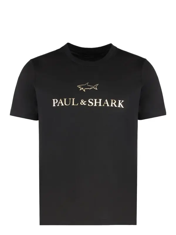 Paul & Shark Logo Print T-shirt - Black