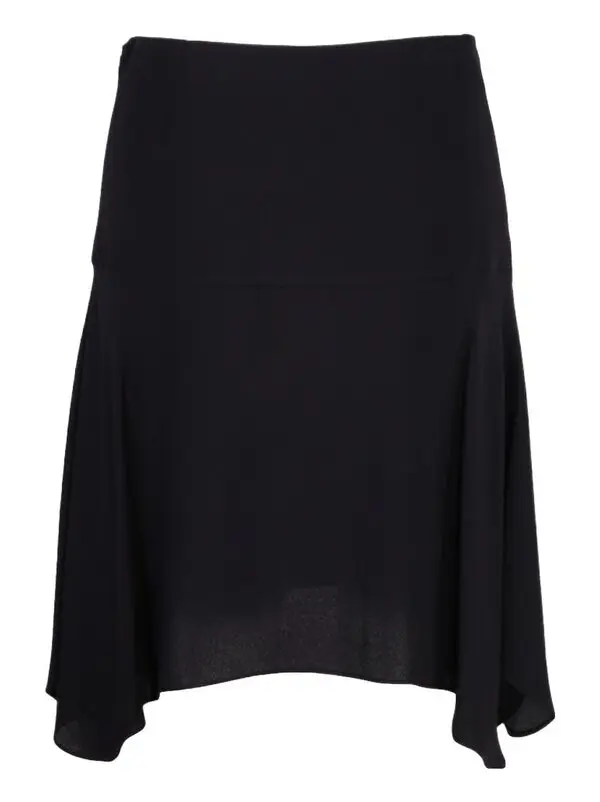 Stella McCartney Flared Skirt With Logo Detail - Black