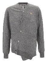 Comme Des Garçons Asymmetrical Knitted Cardigan - Gray