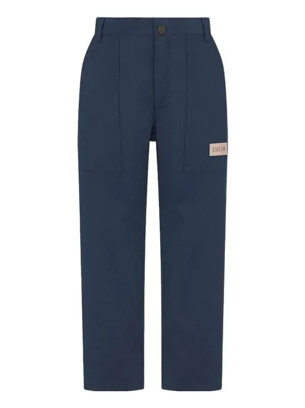 Dior Belted Straight Leg Pants - Navy Blue
