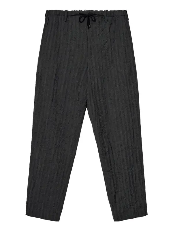 Dries Van Noten Textured Elastic Waist Pants - Black