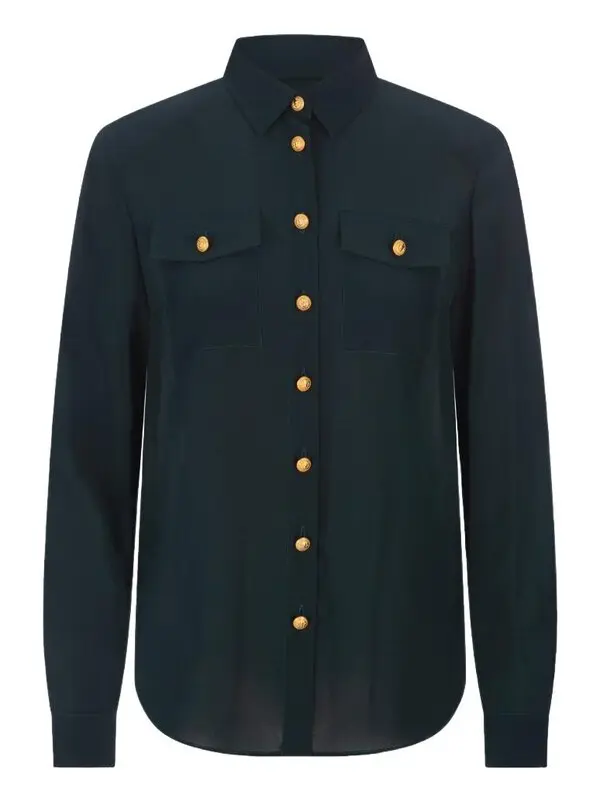 Balmain Long-sleeved Button-up Shirt - Black