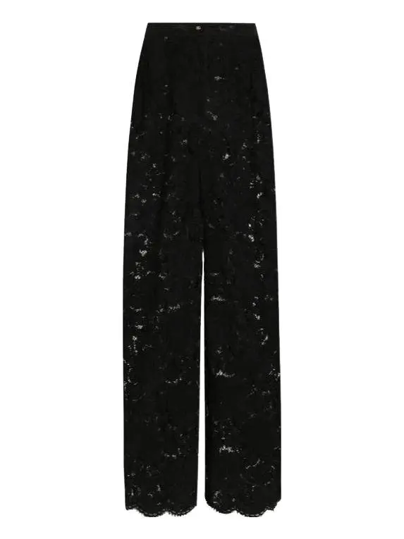 Dolce & Gabbana Lace Wide-leg Trousers - Black