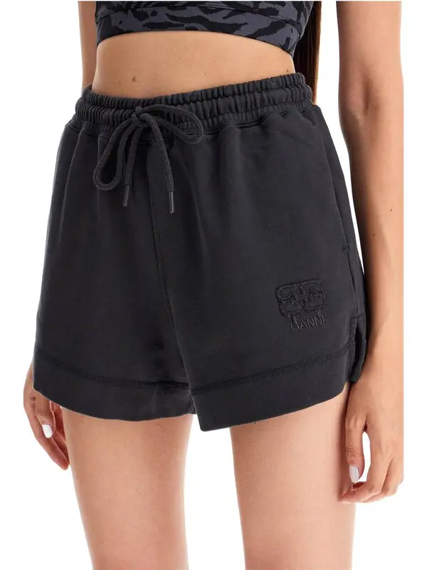 GANNI Logo Shorts - Phantom Black
