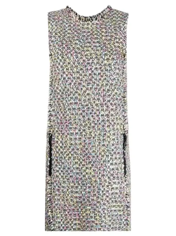Emporio Armani Sleeveless Tweed Dress - Gray