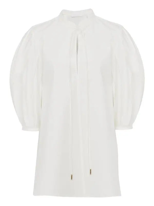 Chloé Tie-detailed Tunic Shirt - Cream