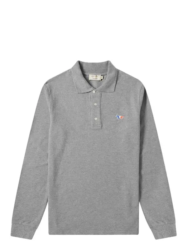 Maison Kitsuné Long-sleeved Polo Shirt - Gray