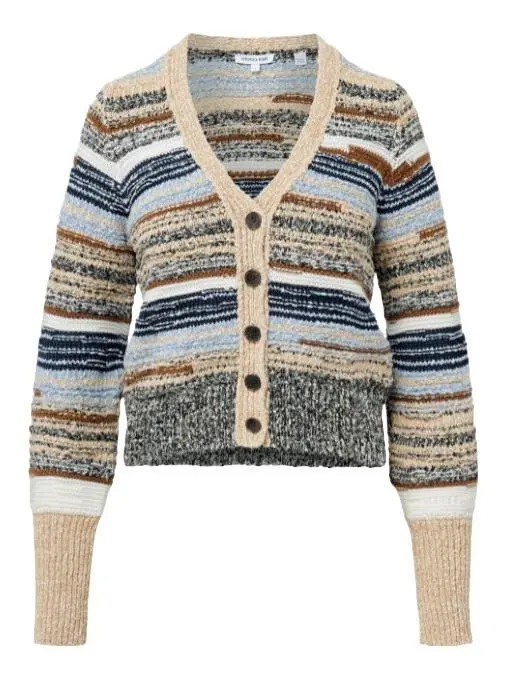 Veronica Beard Striped Cardigan - Gray