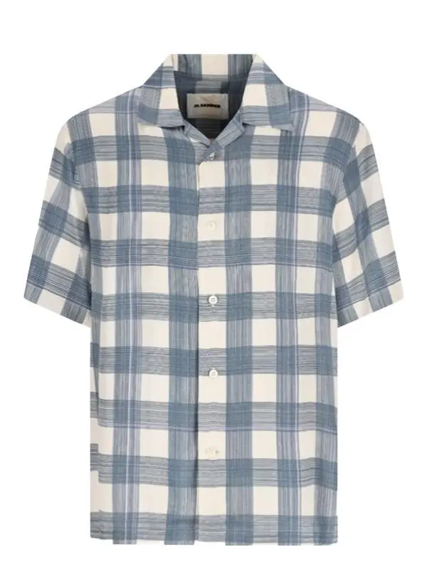 JIL SANDER Checked Button-up Shirt - Gray