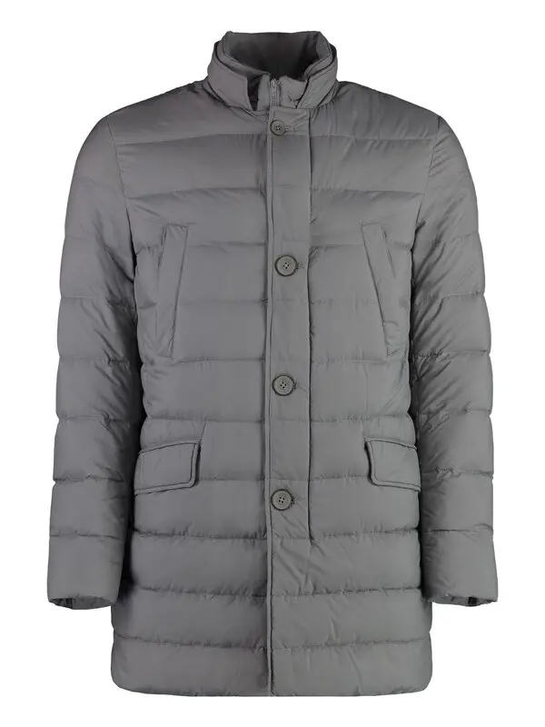 Herno Single-breasted Padded Coat - Gray
