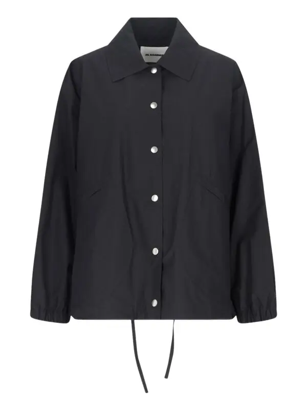 JIL SANDER Logo-printed Textured Casual Jacket - Black