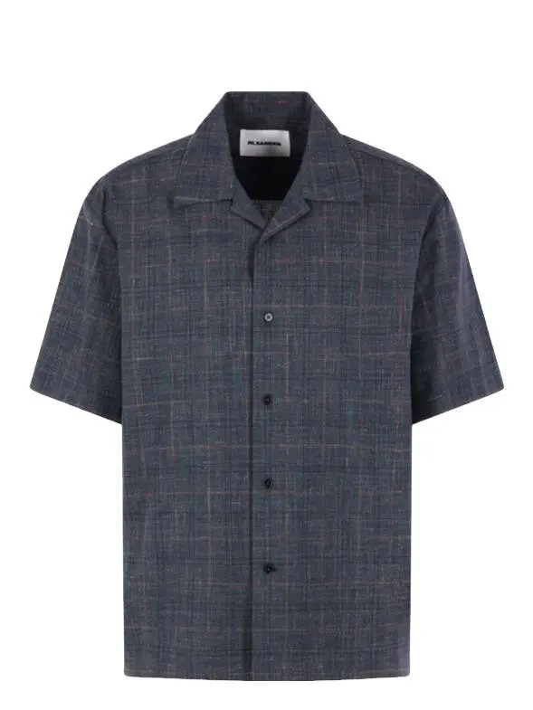 JIL SANDER Checked Buttoned Shirt - Grey