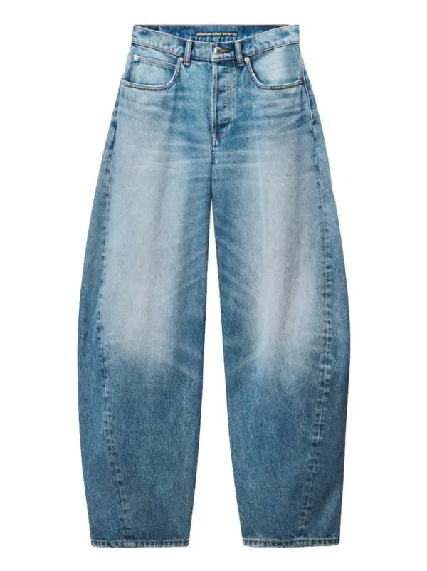 Alexander Wang Button Barrel-leg Jeans - Vintage Marble Blue