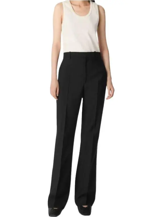 Bottega Veneta Light Wool Flared Trousers - Black