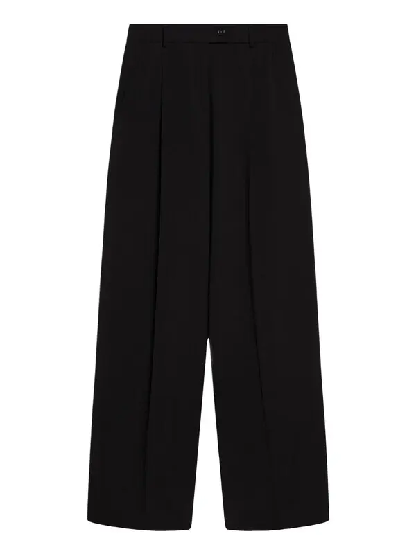 Sportmax Button Detailed Wide Leg Pants - Black