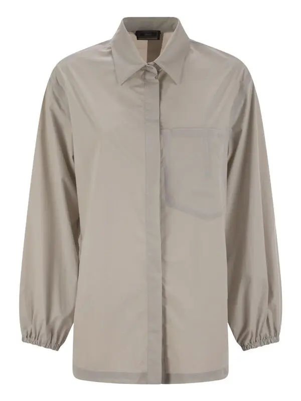 Herno Textured Shirt With Elasticated Cuffs - Nude