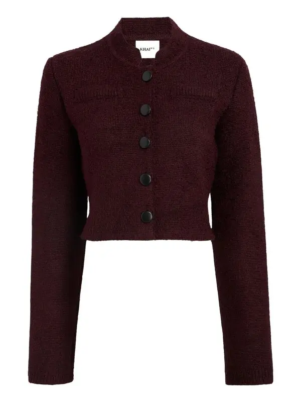 Khaite Cropped Knitted Jacket - Black
