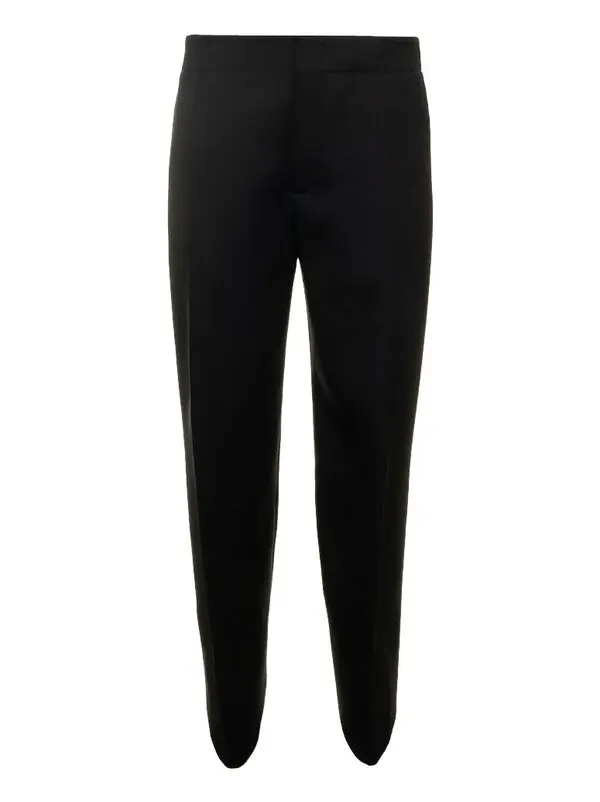 Bottega Veneta Tailored Pants With Curved Cut-out Hem - Black