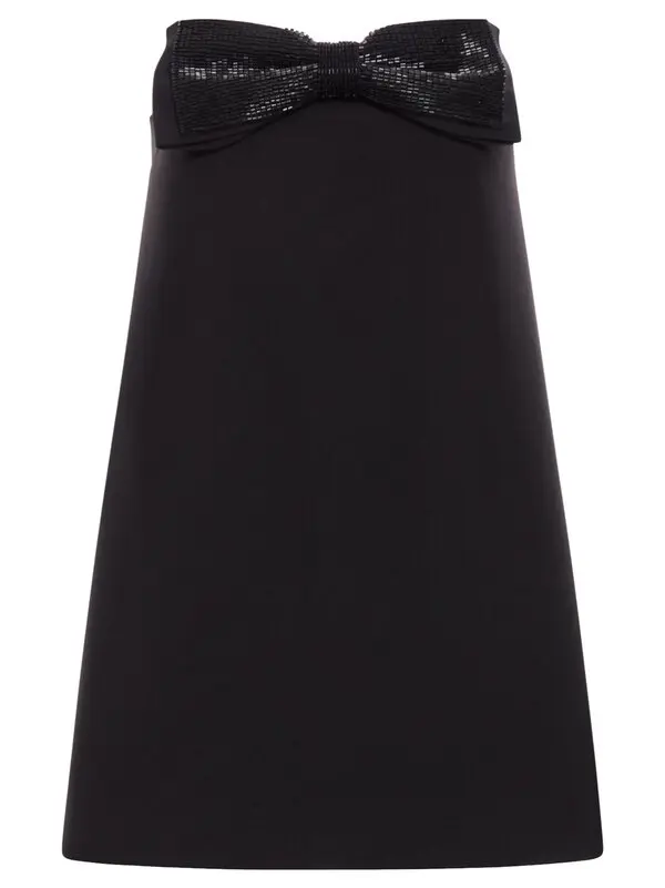 SELF-PORTRAIT Crepe Bandeau Mini Dress - Black