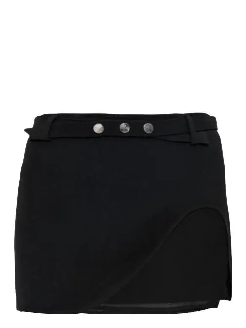 Attico Belted Mini Skirt - Black