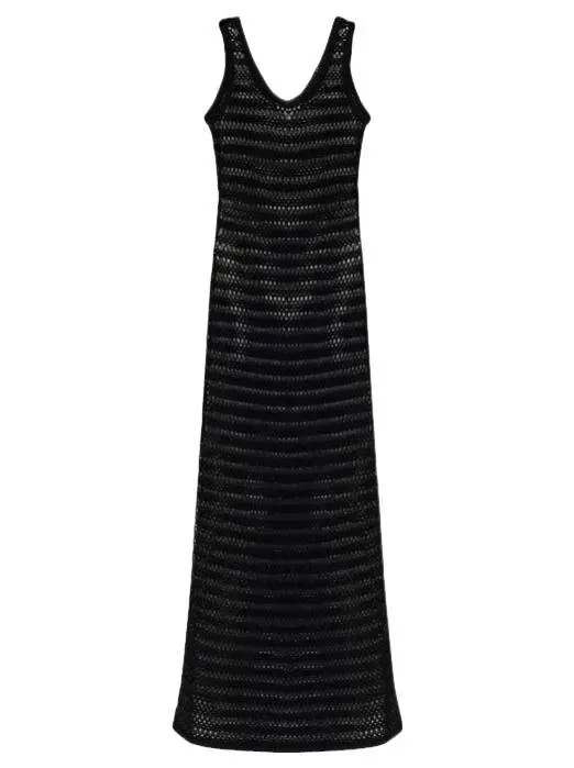Alaïa Openwork Maxi Dress - Black
