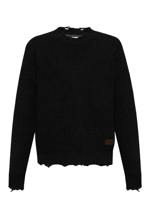 Dsquared2 Distressed Knit Jumper - Black