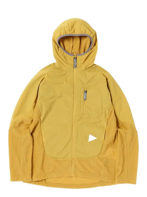 AND WANDER Alpha Direct Fleece Hooded Jacket - Yellow